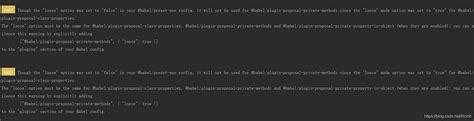 nuxt reported that “loose” option was set to “false” in your babel