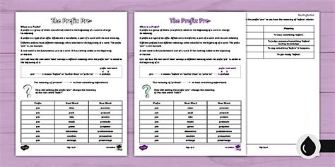 Words Prefix Pre Build Word Structure Vocabulary Skills