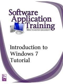 Introduction To Windows 7 Tutorial West Chester University Introduction To Windows 7