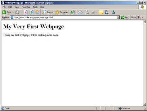 cs 1 first webpage instructions