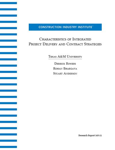 Characteristics Of Integrated Project Delivery And Contract Strategies