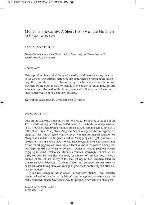 pdf mongolian sexuality a short history of the flirtation of power