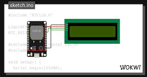 Horario Com Lcd Usa Biblioteca Wokwi Esp32 Stm32 Arduino Simulator