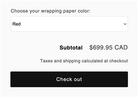 Cart Option Block Selections Checkbox Radio Button Dropdown Color Picker Tship