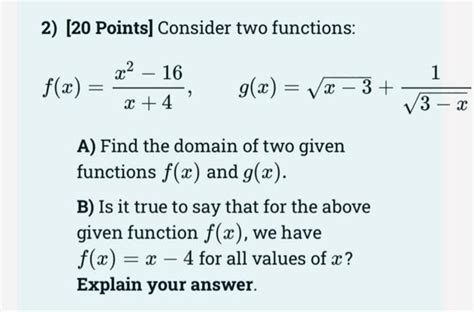 Solved 2 20 Points Consider Two Functions