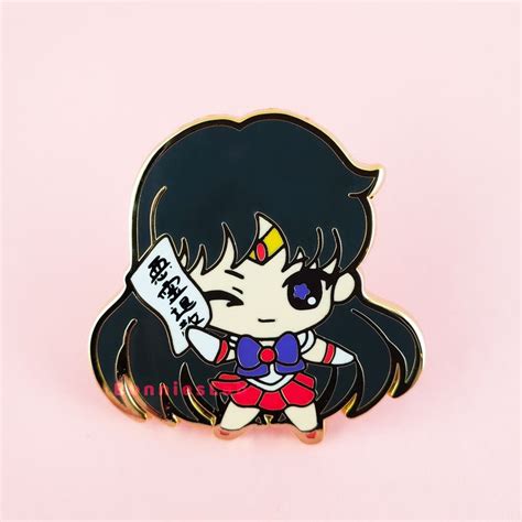Chibi Sailor Mars Enamel Pin Bonnies Lab Chibi Sailor Mars Sailor