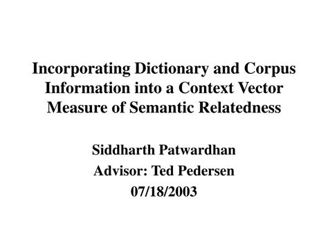 Ppt Incorporating Dictionary And Corpus Information Into A Context