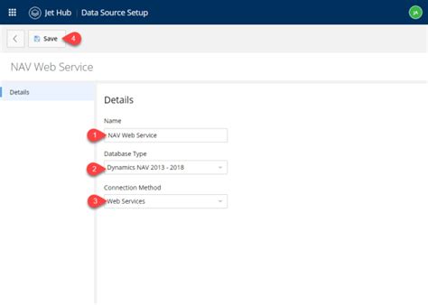 Create A Dynamics Nav Web Services Data Source In Jet Hub Jet