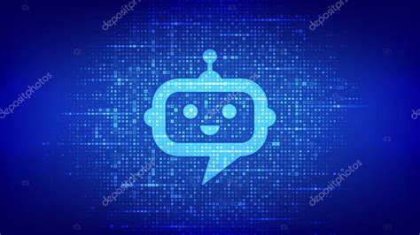 Robot Chatbot Cabeza Icono Signo Hecho Con Código Binario Solicitud De Asistente Chatbot