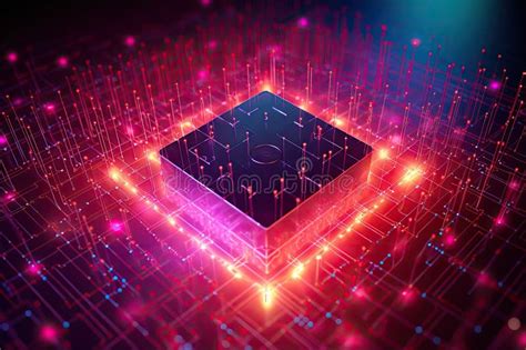 computing and quantum technology generative ai stock illustration