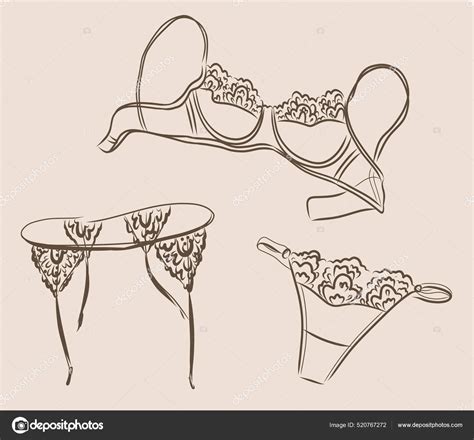 Female Fashion Lingerie Sexy Lacy Lingerie Collection Stock Illustration By Forewer 520767272