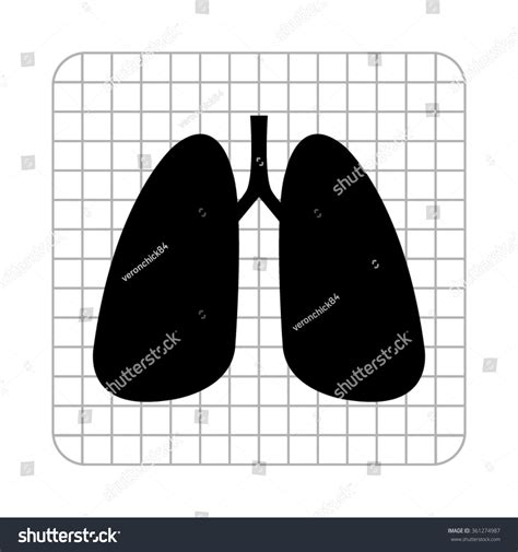 Human Lung Black Vector Icon Stock Vector Royalty Free 361274987
