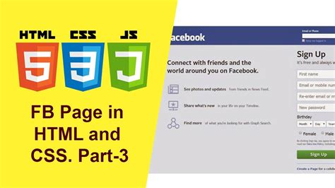 Fb Page In Html And Css In Hindi Part 3 Html Css Javascript Tutorial