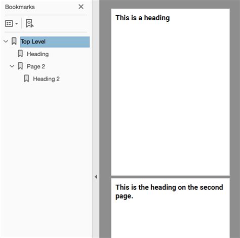 document outline or bookmarks — scryber core documentation