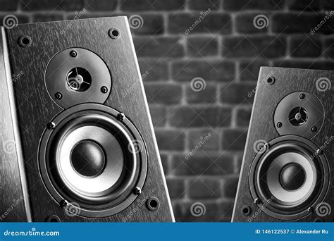 Dark Color Music Speakers. Loud Listening Music Stock Image - Image of ...