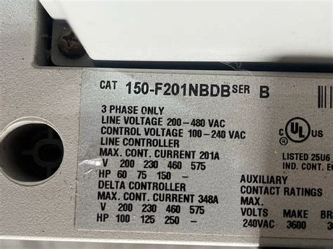 Allen Bradley 150-F201NBDB SMC Flex Smart Motor Controller 150F201NBDB ...