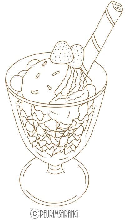 손그림 일러스트 디자인 맛있는 파르페 컬러링북 도안 그리기 네이버 블로그