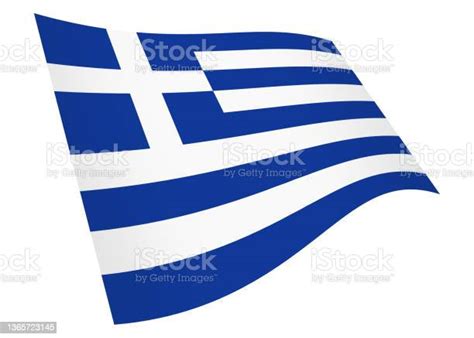 그리스 흔들리는 플래그 3d 그림 흰색에 고립 된 클리핑 경로 0명에 대한 스톡 벡터 아트 및 기타 이미지 0명