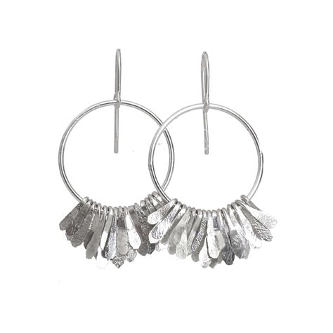 Silver Large Flutter Hoop Earrings Jewellery At The Vault Nz Nz Sor