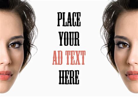 Two Halves Of A Womans Face Are Framing A Blank Space Perfect For
