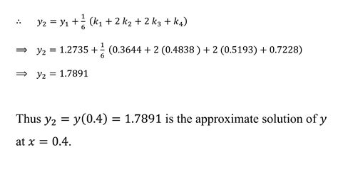 Runge Kutta Method Of Fourth Orderpptx Physics Science