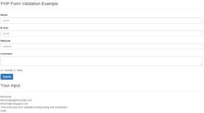 Form Validation With PHP And Bootstrap3