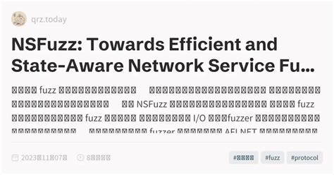 Nsfuzz Towards Efficient And State Aware Network Service Fuzzing