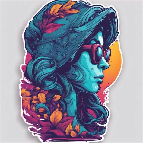 Premium Vector Vector Colorful Poster Of Girl With Hat And Flowers