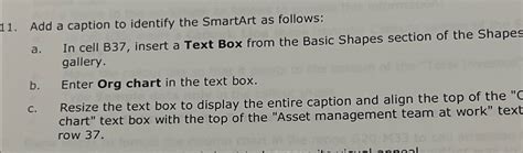solved add a caption to identify the smartart as follows a