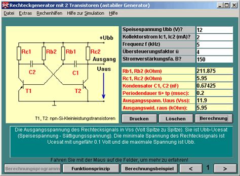 Rechteckgenerator Astabiler Multivibrator Mit Zwei Transistoren