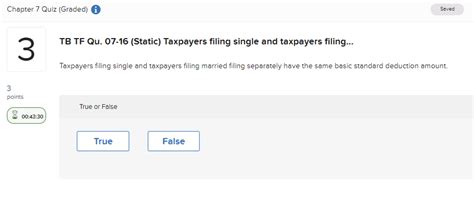 Solved Tb Tf Qu 07 16 Static ﻿taxpayers Filing Single And