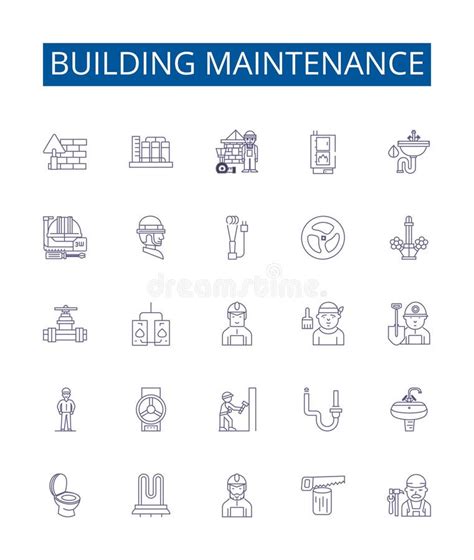 Building Maintenance Line Icons Signs Set Design Collection Of Repair