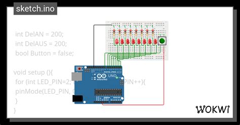Lauflicht Mit Taster Copy Wokwi Esp32 Stm32 Arduino Simulator