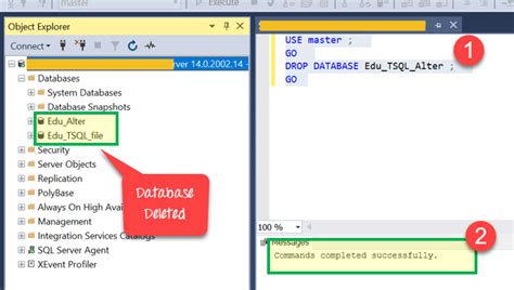 sql server database create alter and drop database in sql