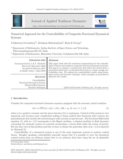 Pdf Numerical Approach For The Controllability Of Composite Fractional Dynamical Systems