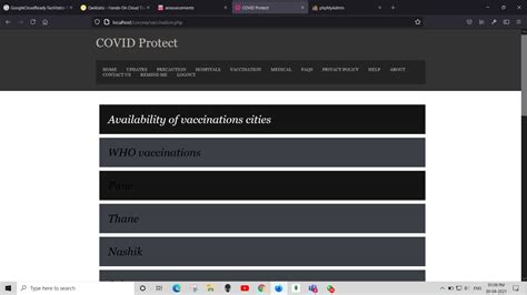 GitHub Sanket9999 Covid Protect Dashboard Covid Protect Dashboard Using Wampserver And