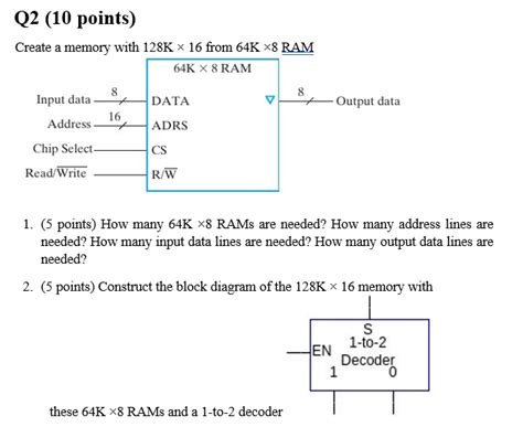 solved create a memory with 128k×16 ﻿from 64k×8ram1 ﻿how