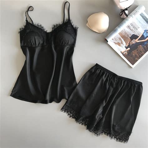 Womens Sexy Split Lace Pajama Set Intimate Idol