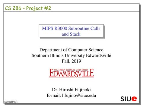 Ppt Subroutine Calls And Stack In Mips R3000 Processor Powerpoint