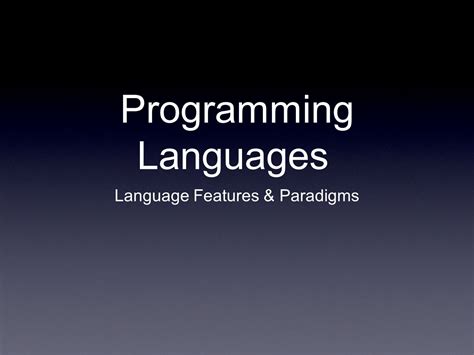 PHP Software Engineering. Programming Languages Language Features & Paradigms. - ppt download