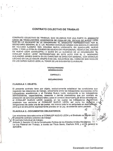 Contrato Colectivo De Trabajo Pdf