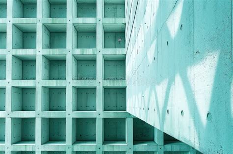 Minimalist Grid Patterns In Light Blue And Green Representing Structure And Order Stock