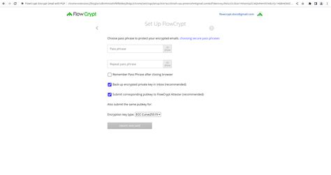 set up flowcrypt with new encryption key flowcrypt docs