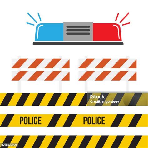 경찰 점멸 사이렌은 현실적인 설정 사이렌 경찰 라이트 아이콘 플랫 벡터 Led 조명에 대한 스톡 벡터 아트 및 기타 이미지