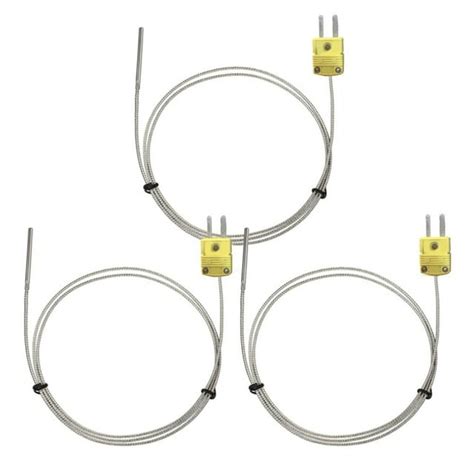 3pc Type K Thermocouple Probe Sensor Metal Headprobe For Temperature