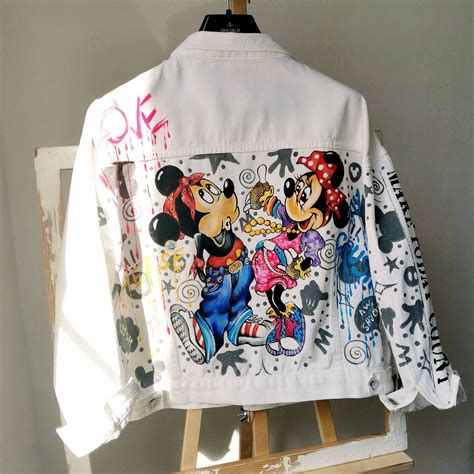 Куртка джинсовая с рисунком Ручная роспись Disney кастом джинсовки на заказ в интернет