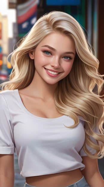 Premium Photo A Beautiful Young Woman From United States Of America