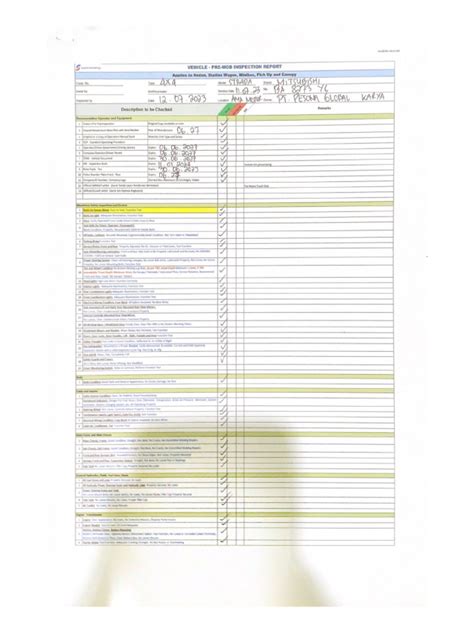 Pre Mob Inspection Pdf