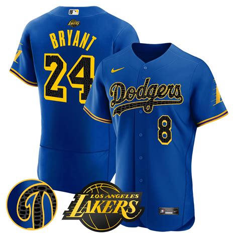 Kobe Bryant Mens Los Angeles Dodgers Flex Base Mamba Royal Jersey
