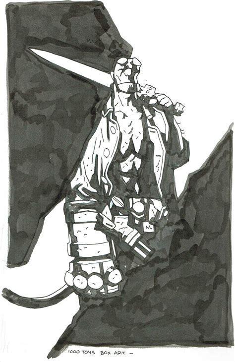 Mike Mignola 134 Hellboy Illustration 1000 Toys Box Art